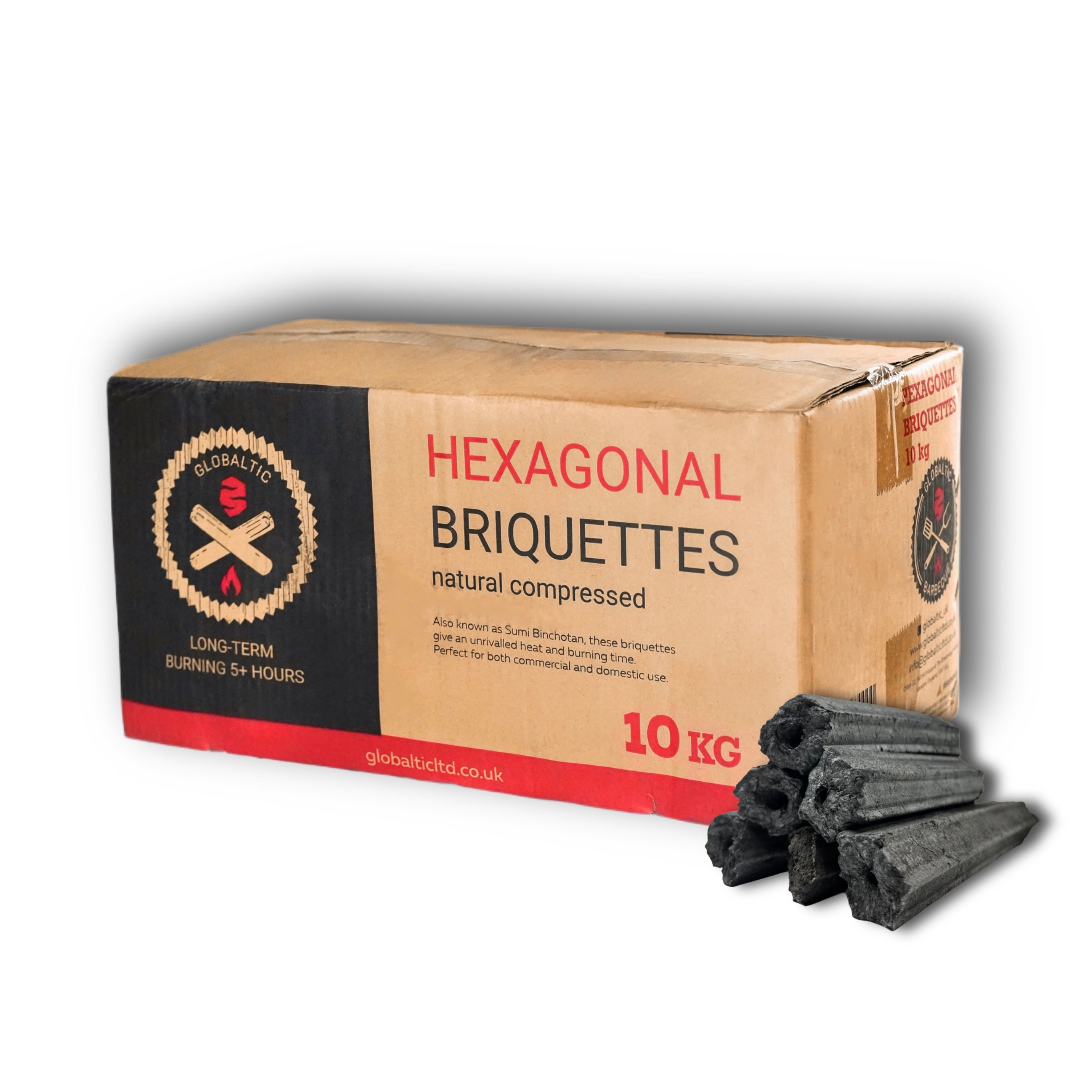 Buy Natural compressed restaurant grade charcoal briquettes 10kg Box ...
